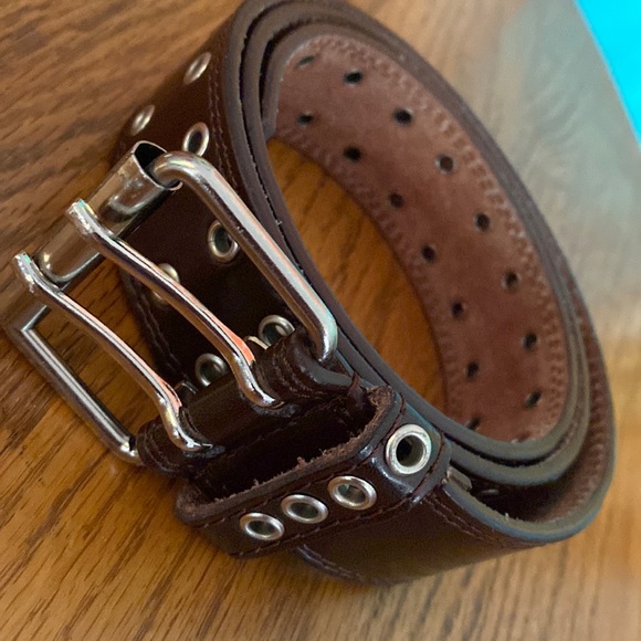 Mudd | Accessories | Mudd Riveted Belt Brown Leather Ml | Poshmark